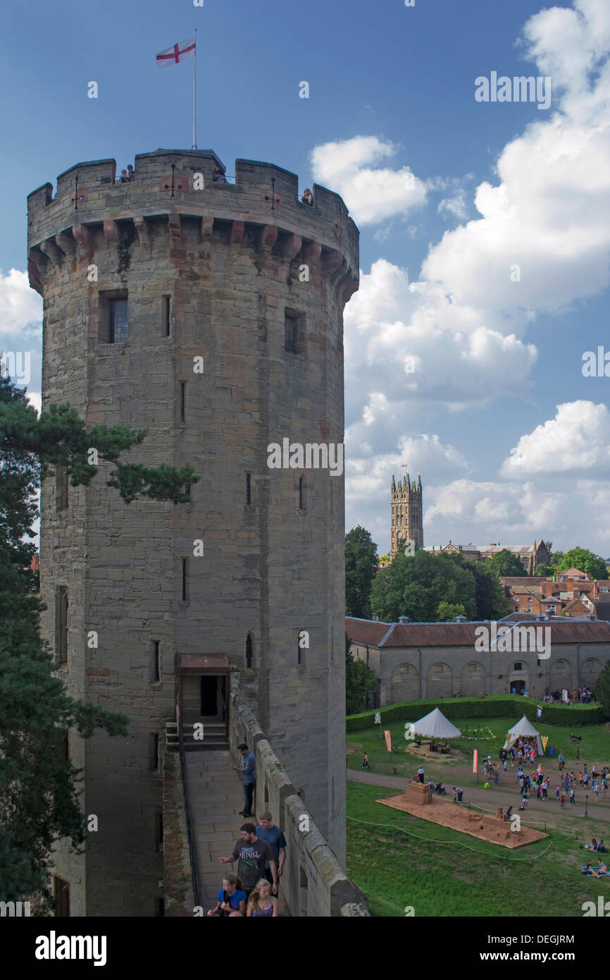 Guy's Tower as viewed from the Ramparts at Warwick Castle, Warwickshire ...
