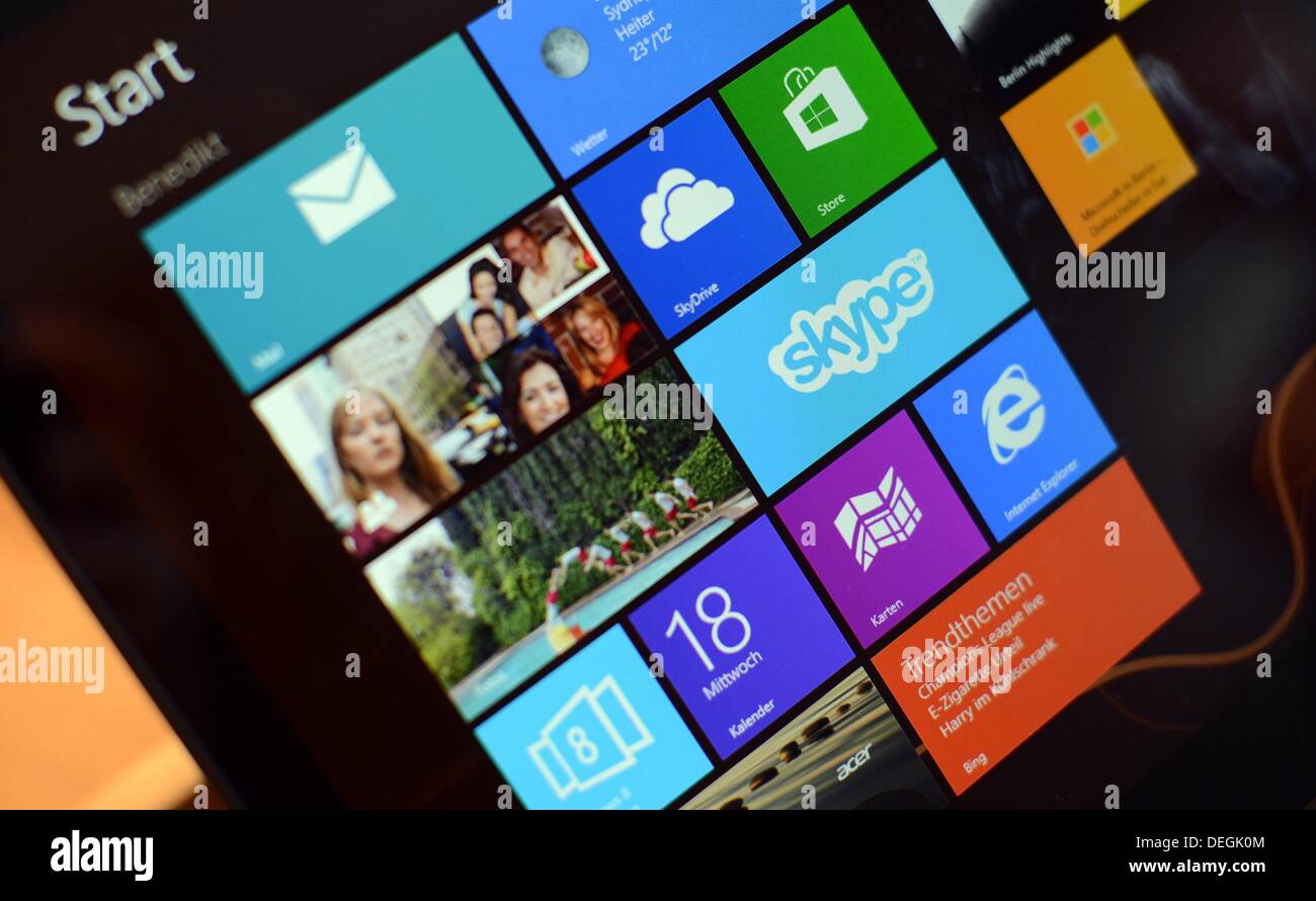 A Microsoft tablet pc is pictured during the opening of the Microsoft ...
