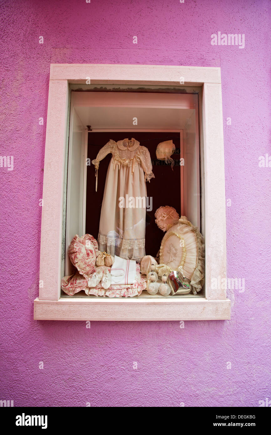 Window display of a souvenir shop, Burano, Venetian Lagoon, Venice, Veneto, Italy Stock Photo ...