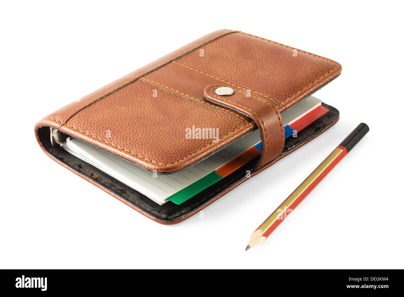 Notebook and pencil isolated on white Stock Photo - Alamy