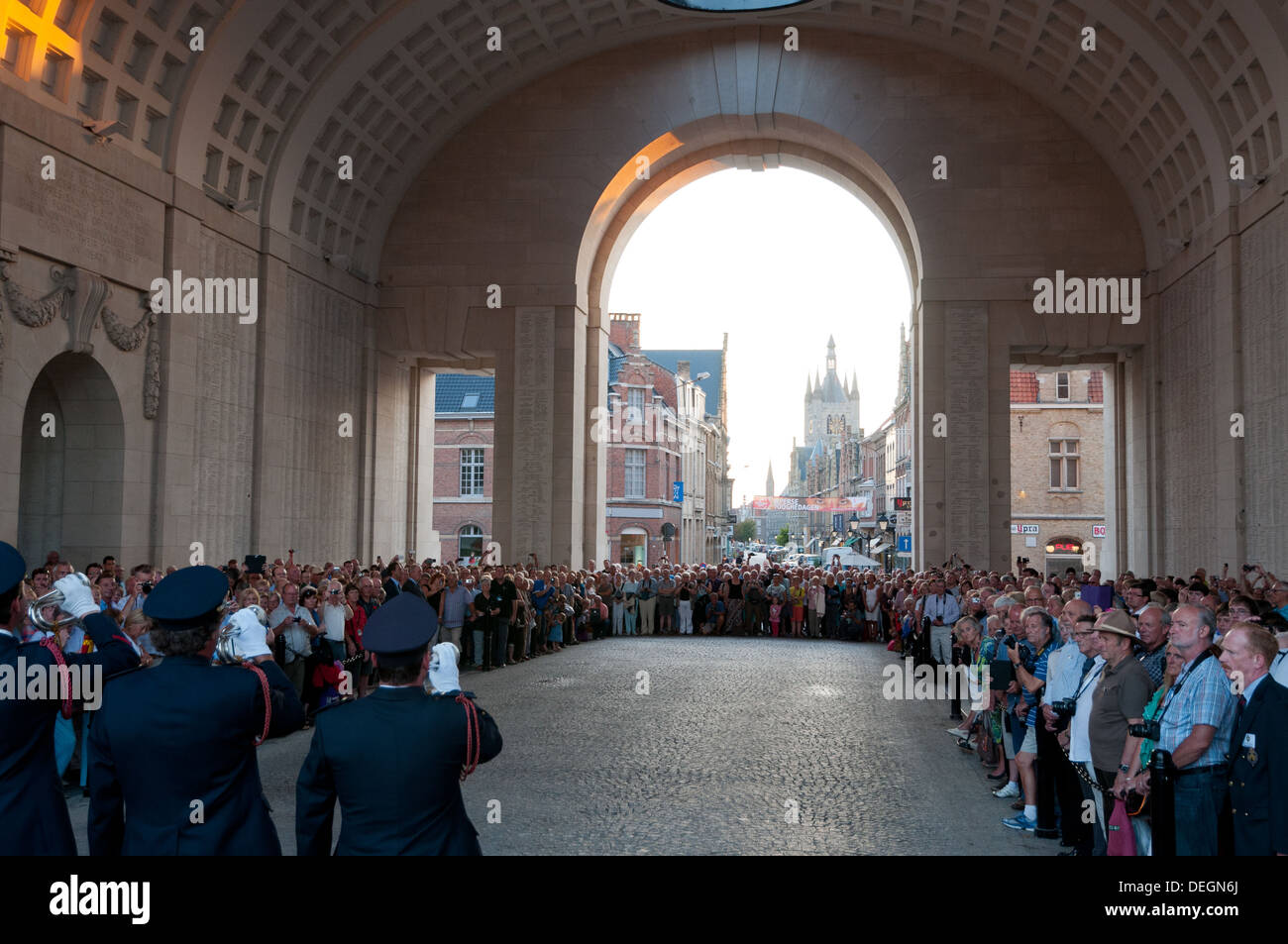 The Last Post Ceremony in the Menin Gate Memorial to the Missing, Ypres ...