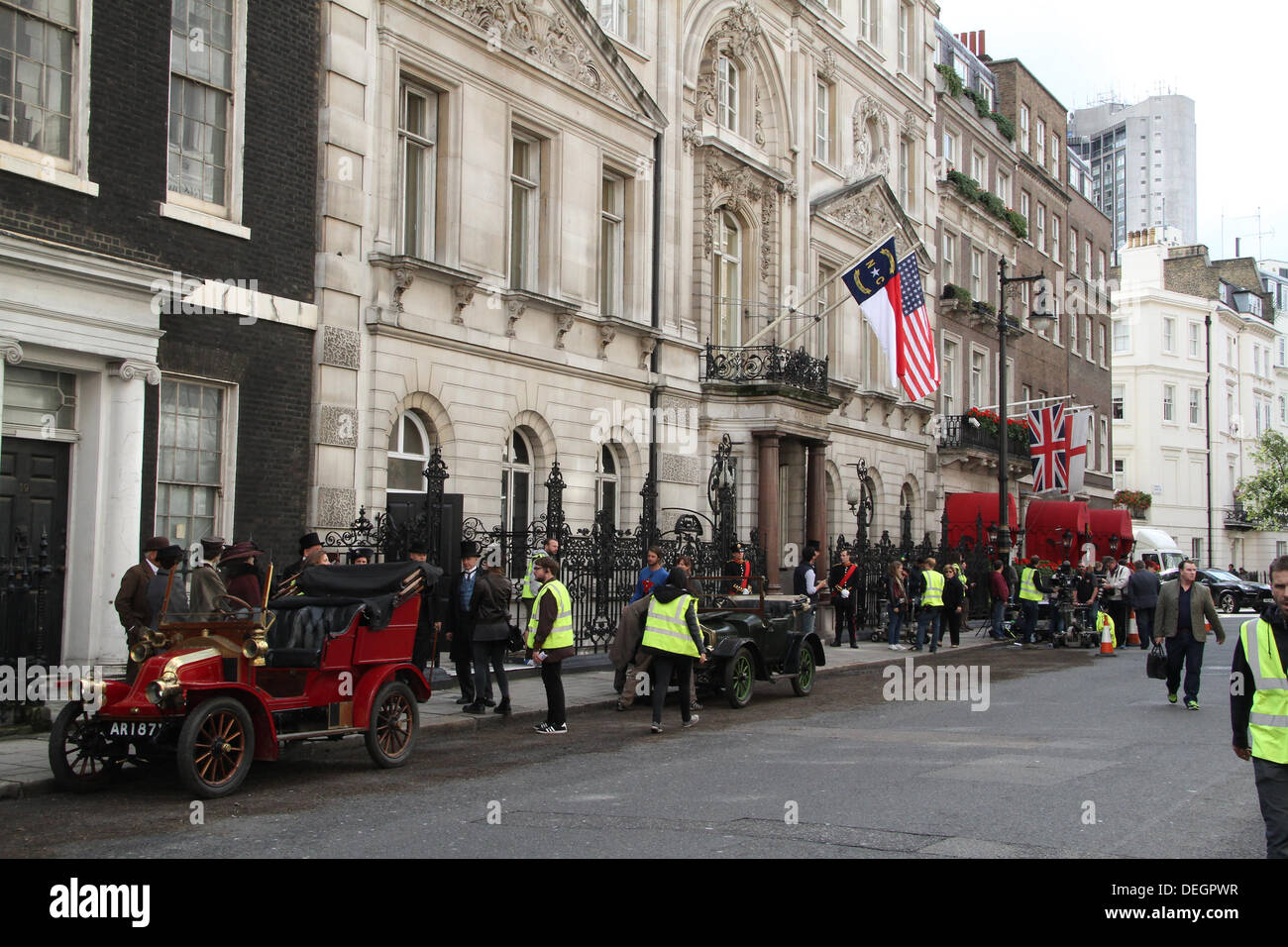 London, UK, 18th September 2013. Extras seen filming scenes for Mr ...