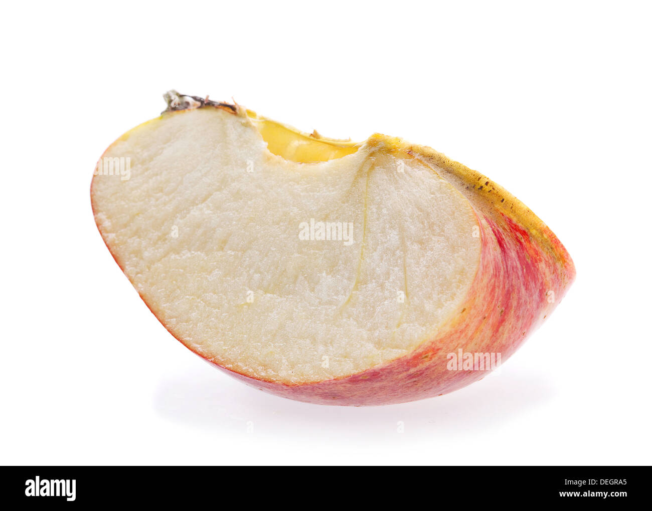 Apple part closeup isolated on white Stock Photo - Alamy