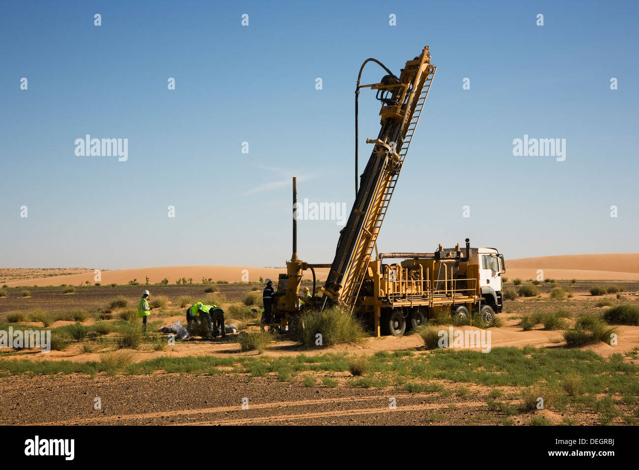 Reconnaissance RC exploration drilling for gold in Sahara Desert ...