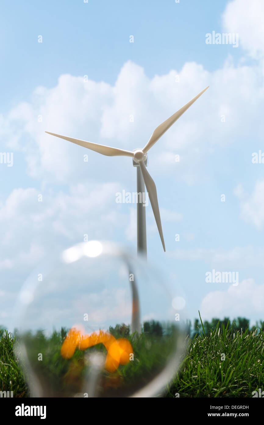 Windmill and bulb Stock Photo - Alamy