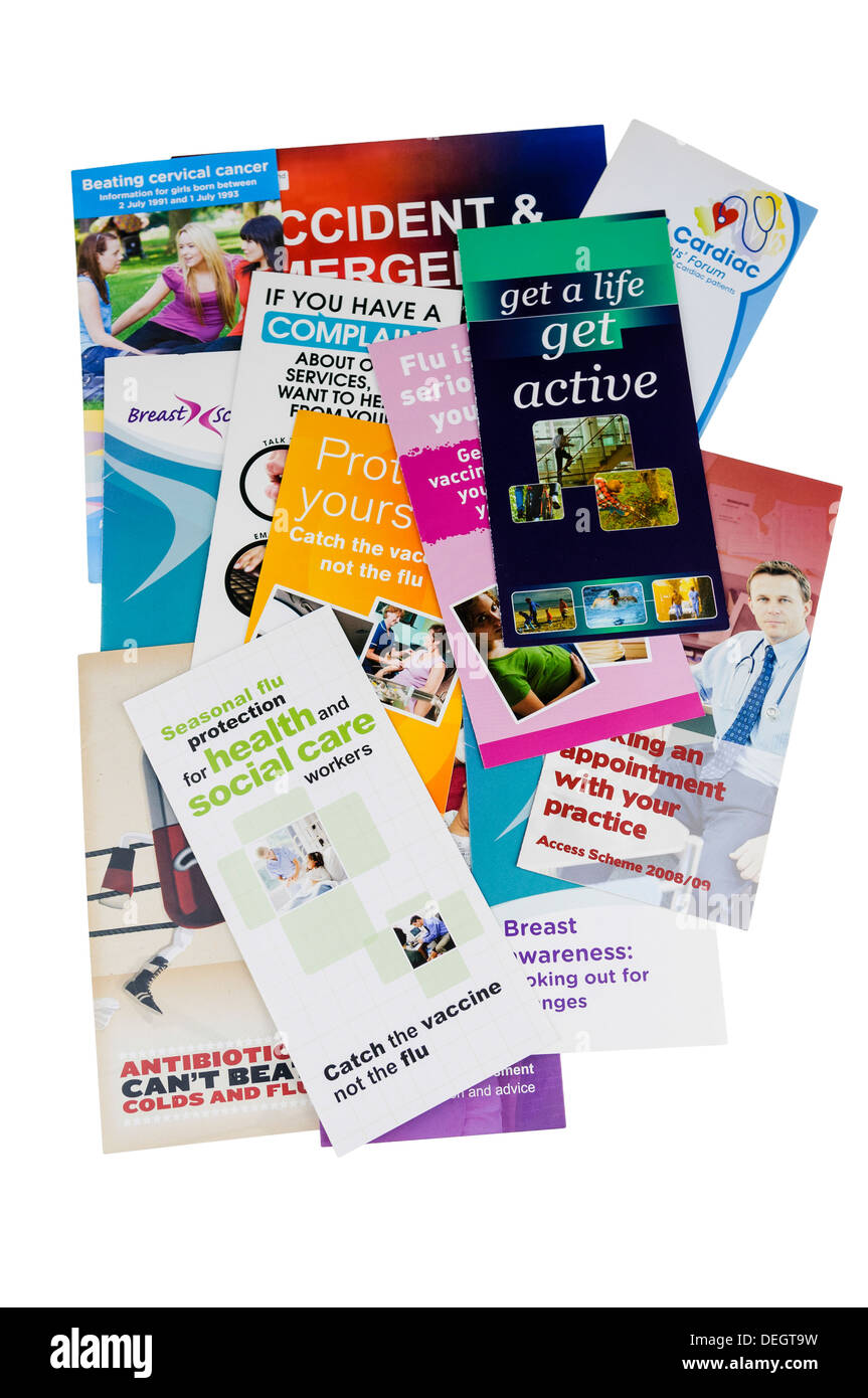 Health promotion leaflets as found in a GP surgery Stock Photo - Alamy