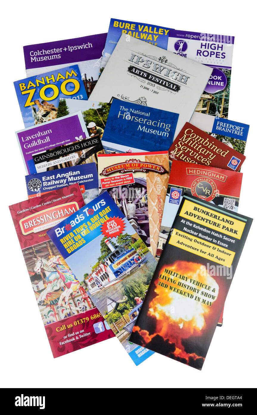Tourist leaflets from Ipswich, Suffolk and Norfolk Stock Photo - Alamy