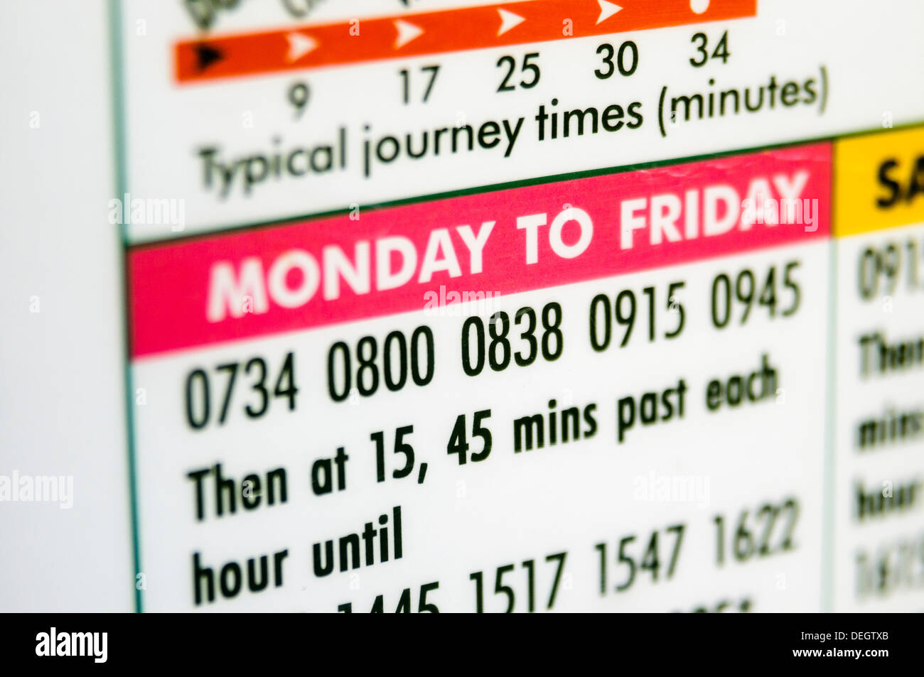 Bus timetable hi-res stock photography and images - Alamy