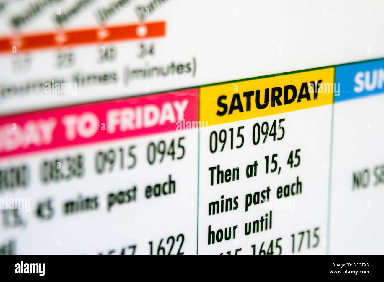 Bus timetable hi-res stock photography and images - Alamy