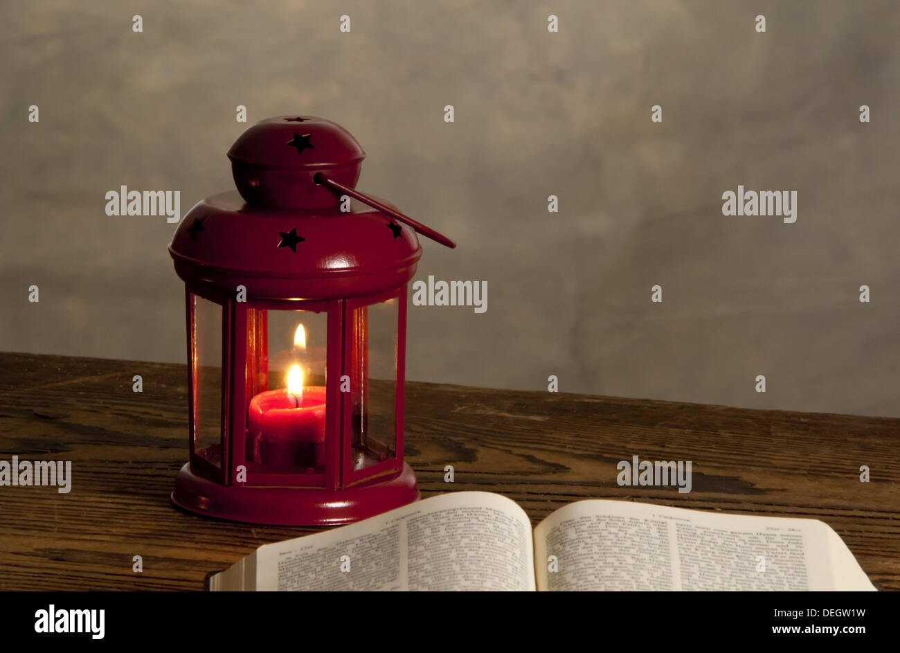 bible and Christmas lantern Stock Photo - Alamy