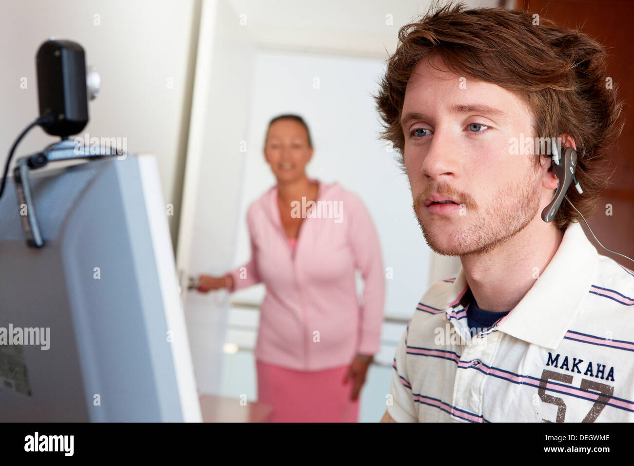 Mother calling son hi-res stock photography and images - Alamy