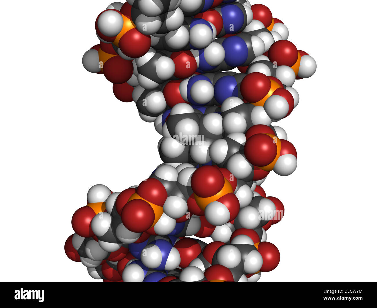 DNA damaged by light, chemical structure. UV radiation has caused two ...