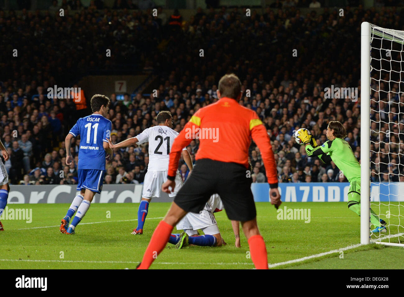 LONDON, ENGLAND - September 18: Basel's Yann Sommer makes a save during ...