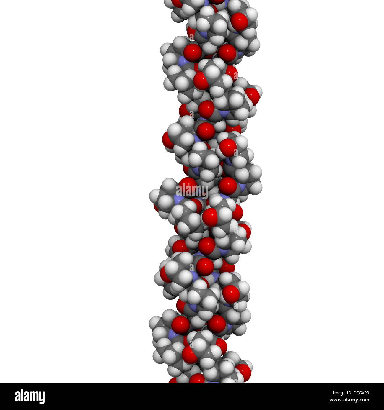 Collagen model protein molecule, chemical structure. Collagen adopts ... Collagen model protein molecule, chemical structure. Collagen adopts ...