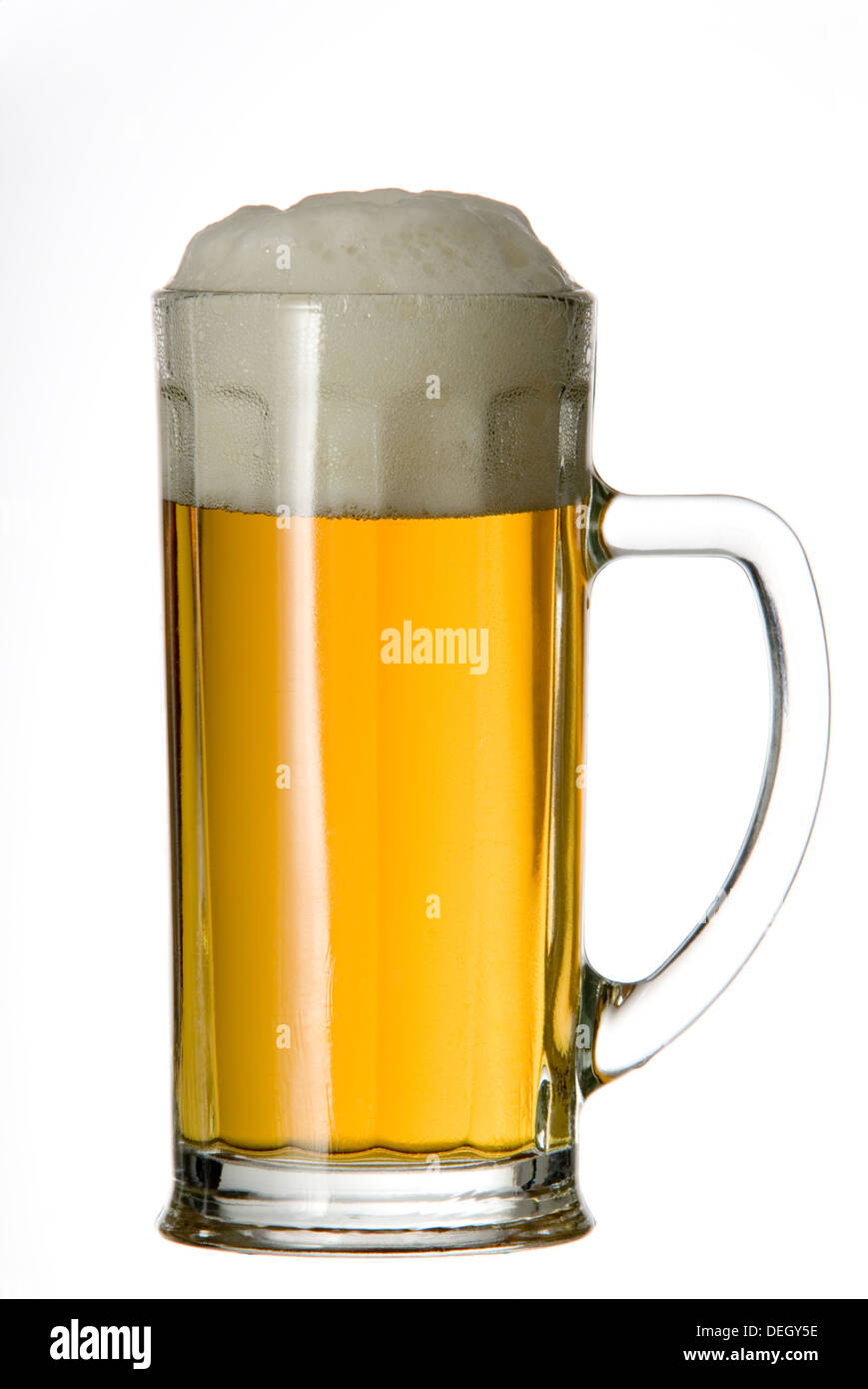 Jug pint of beer glass ale bitter suds lager hi-res stock photography ...