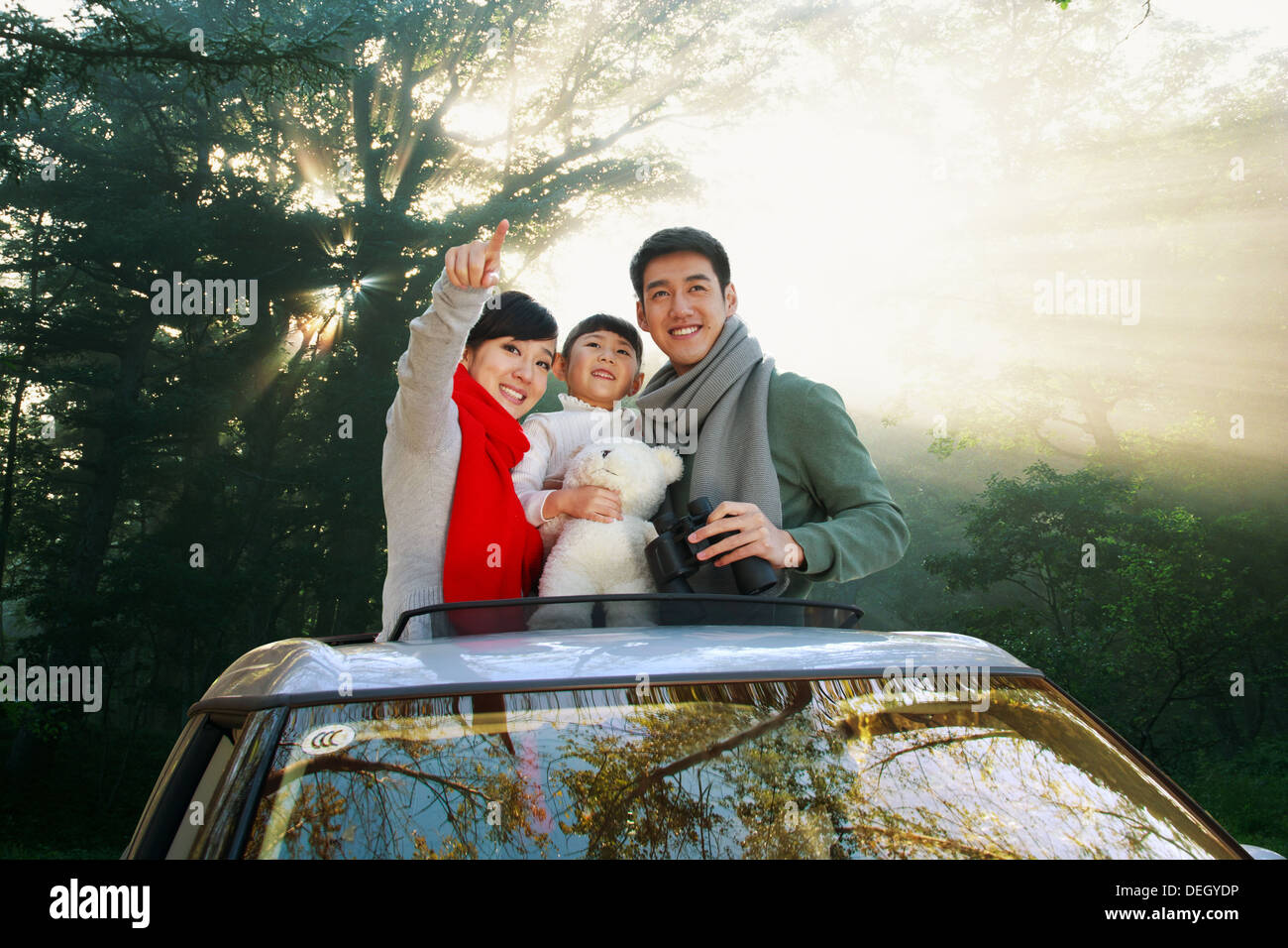 A family go outing by car Stock Photo - Alamy