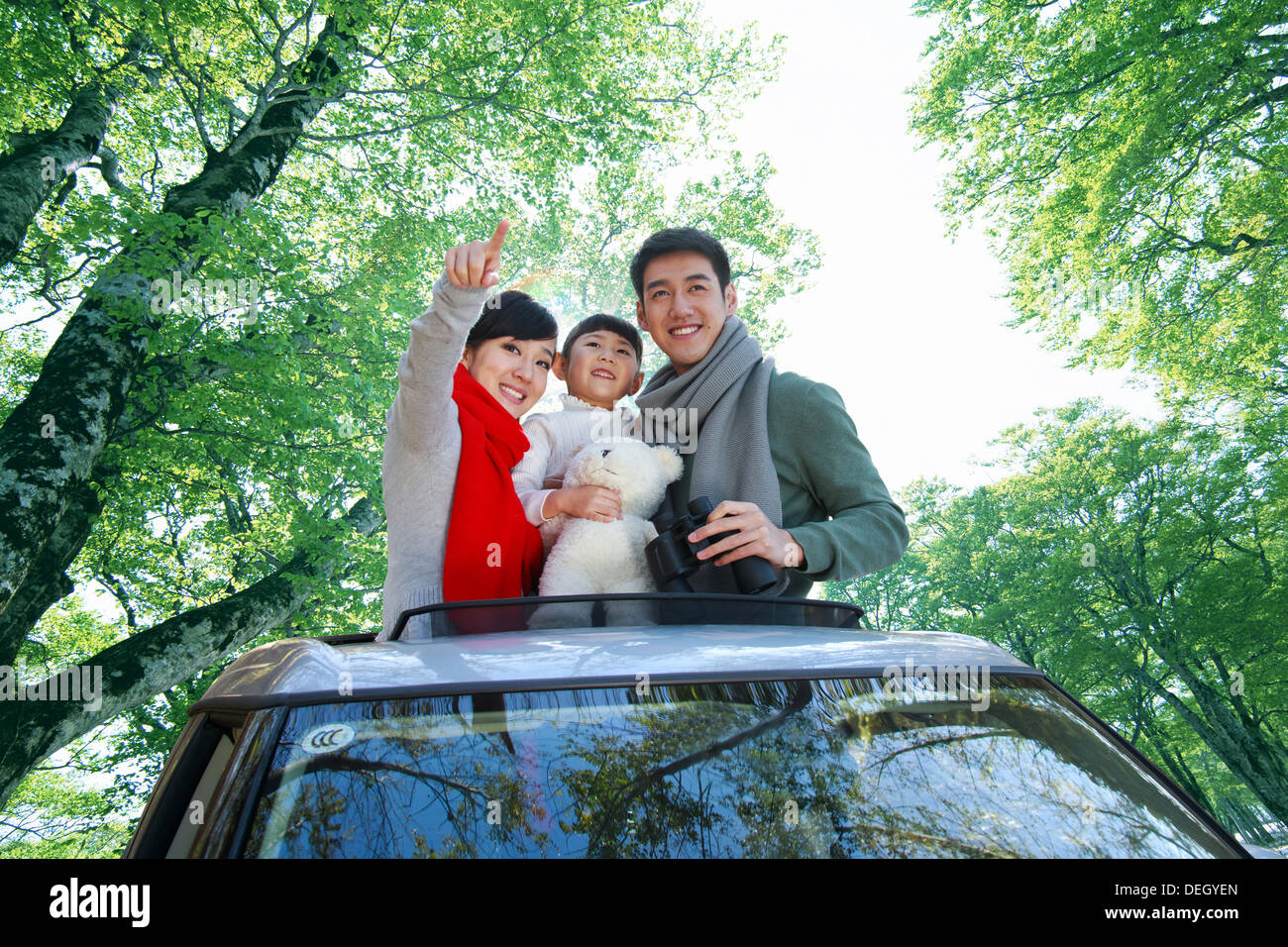 A family go outing by car Stock Photo - Alamy