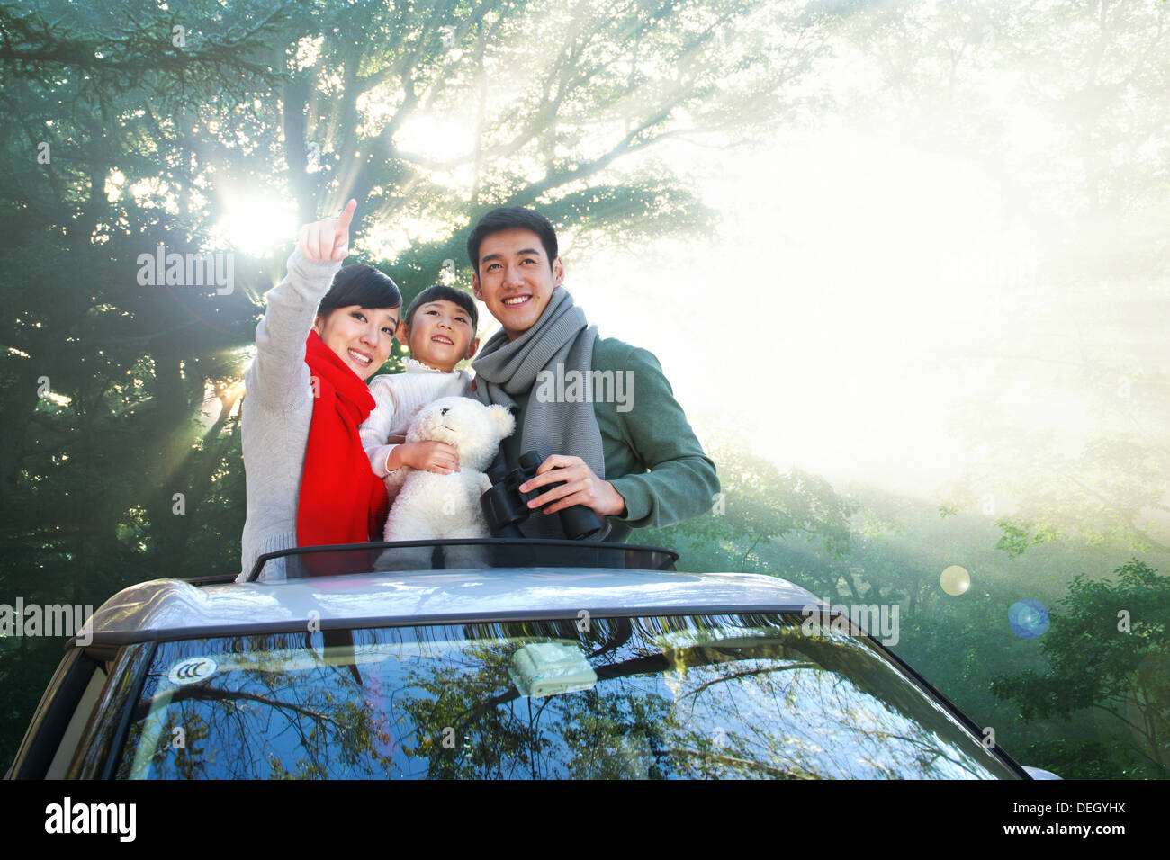 A family go outing by car Stock Photo - Alamy