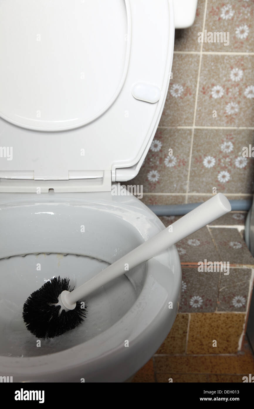 Housework. Clean bath wc Stock Photo - Alamy