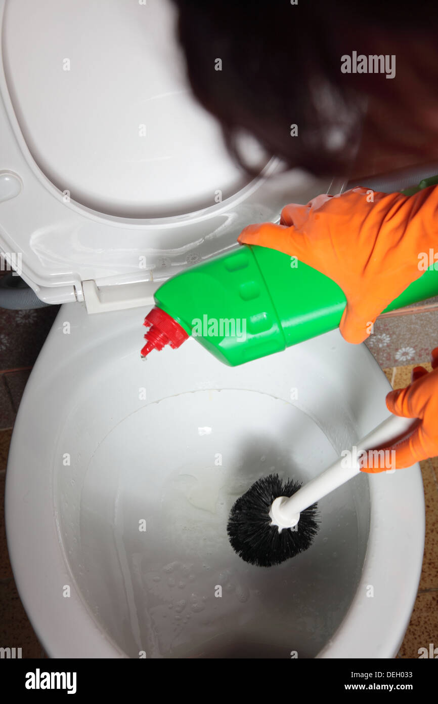 Housework. Clean bath wc Stock Photo - Alamy