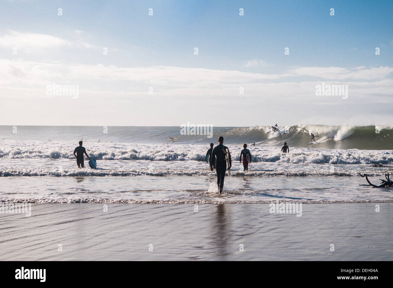 Surfers at Snapper Rocks, Gold Coast, Queensland, Australia Stock Photo ...