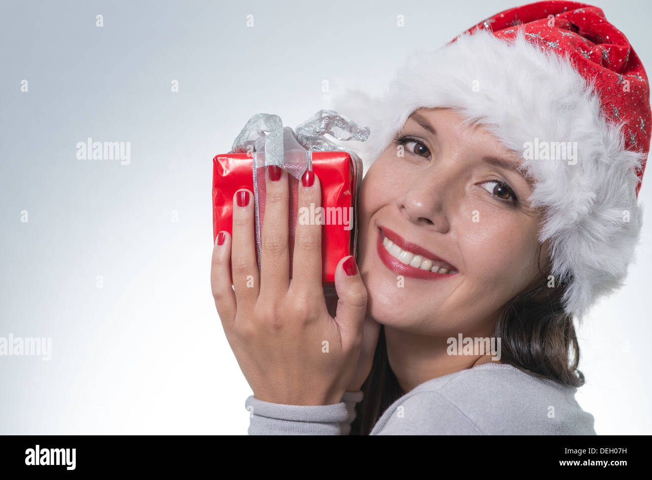 Beautiful woman in gift hi-res stock photography and images - Alamy