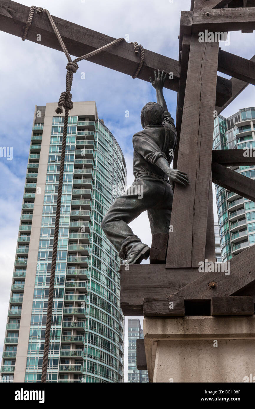 Statue is a memorial to Chinese railroad workers who built the Canadian ...