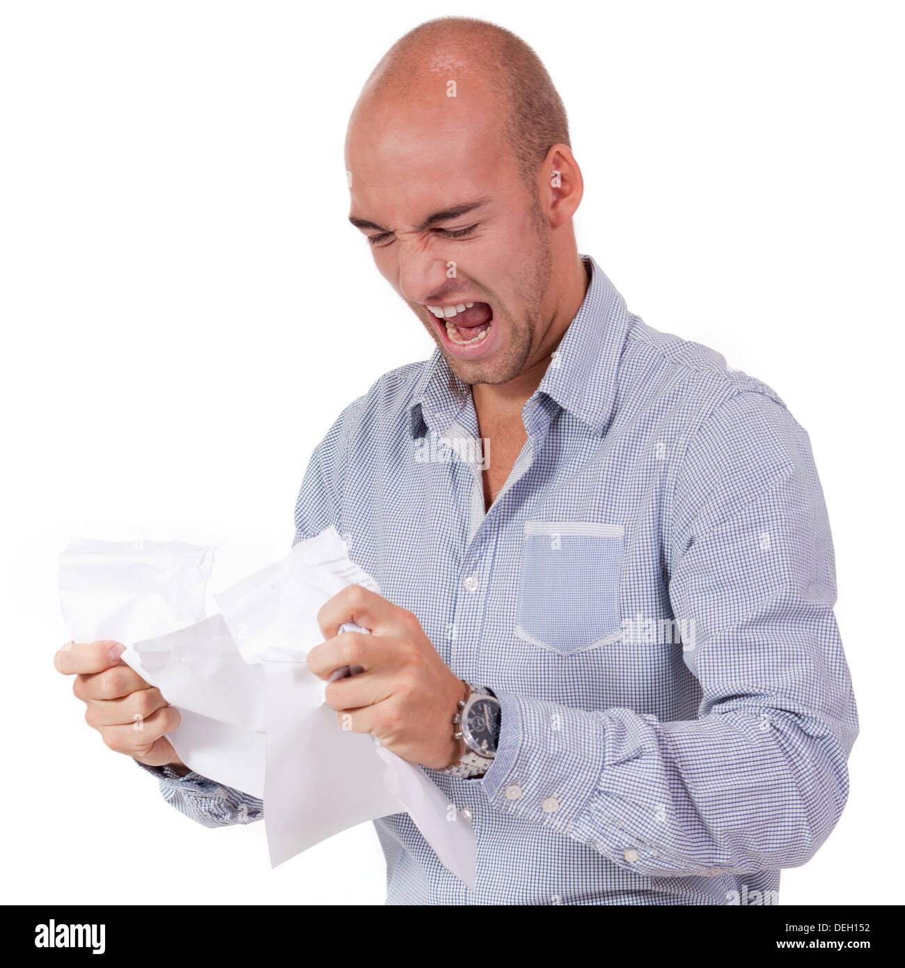 Angry man paperwork hi-res stock photography and images - Alamy