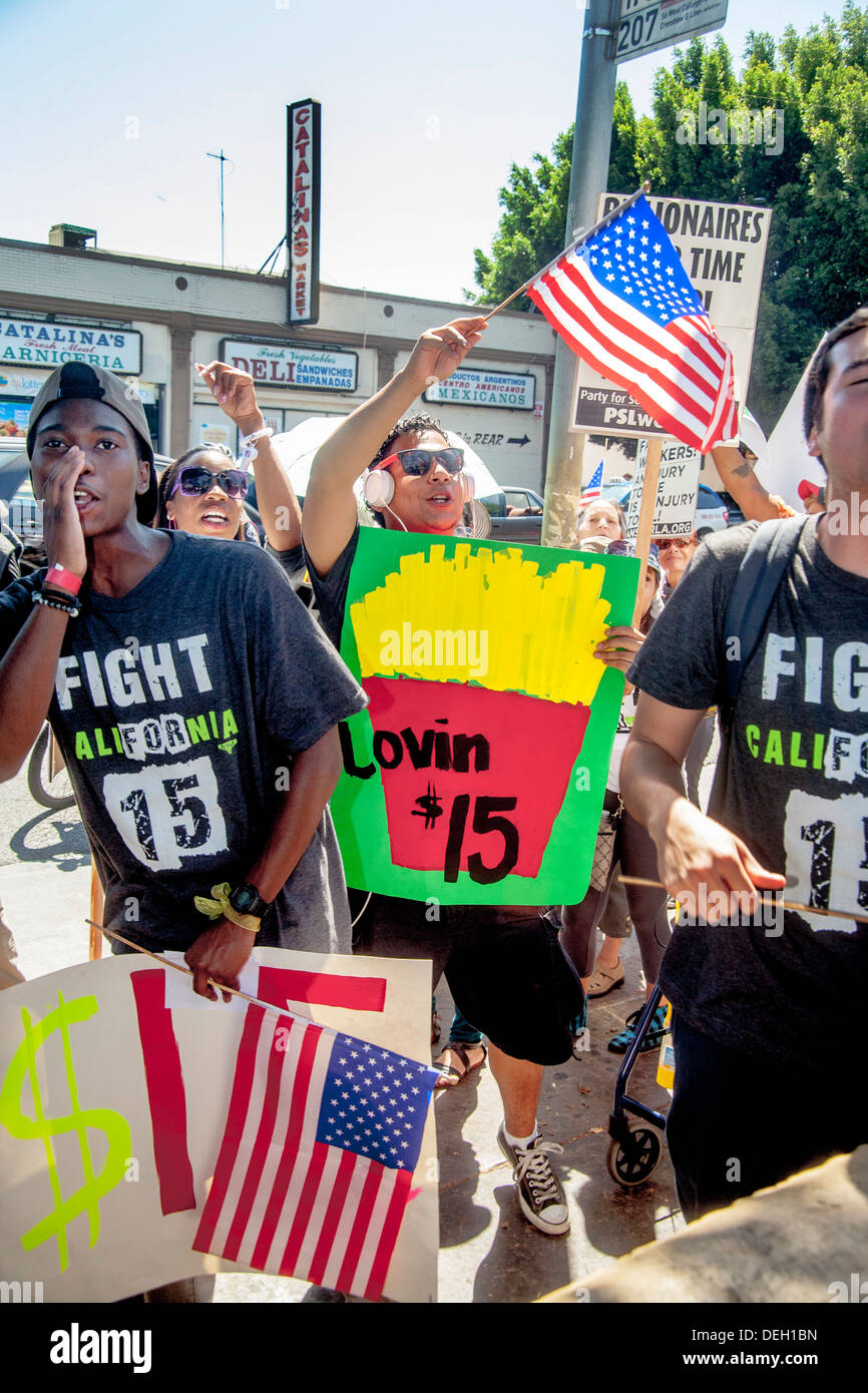 Fast food workers gather to protest their low minimum wages and demand ...