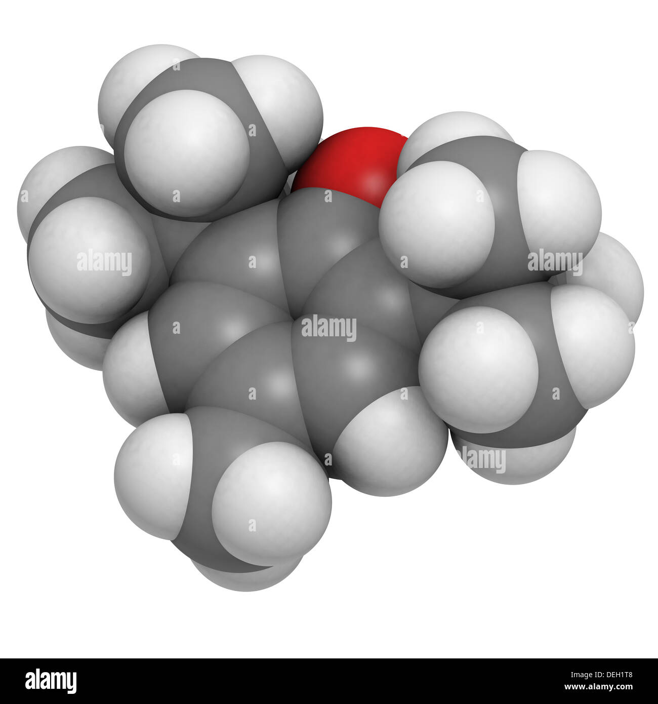 Butylated hydroxytoluene (BHT) antioxidant molecule, chemical structure ...