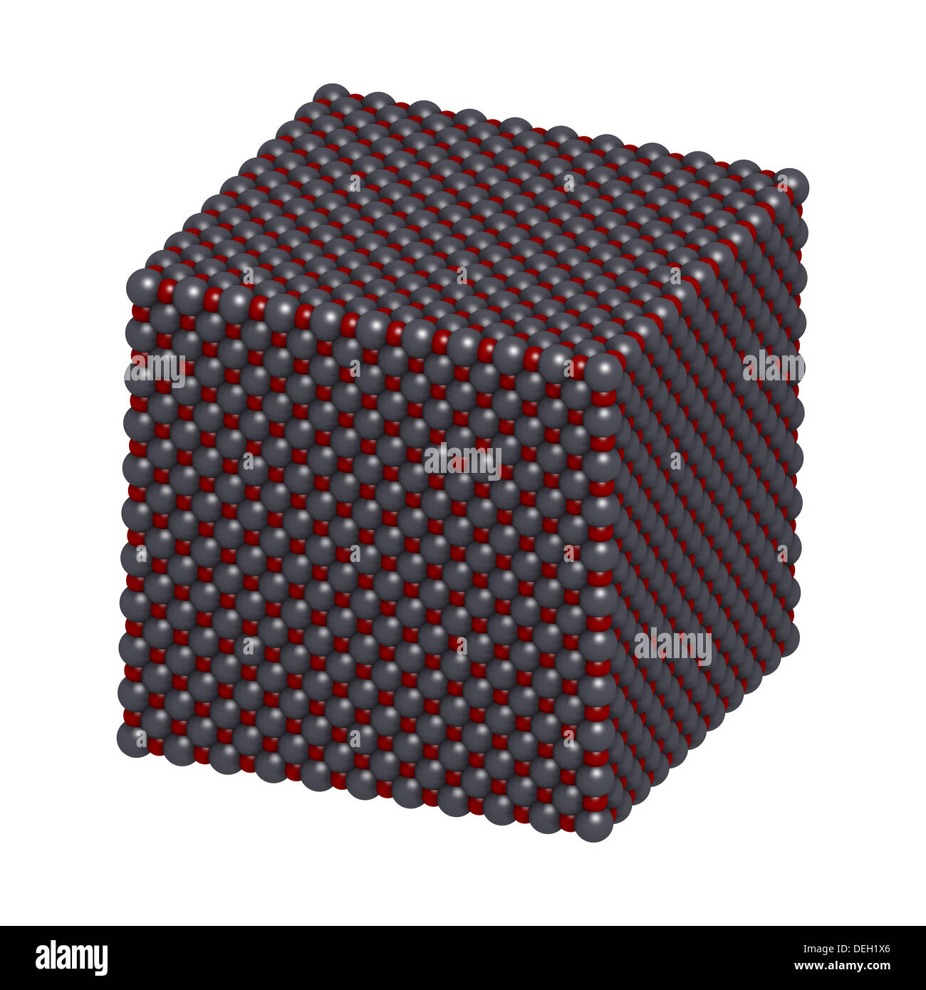 Lime (quicklime, calcium oxide, CaO) crystal structure. Atoms are ...