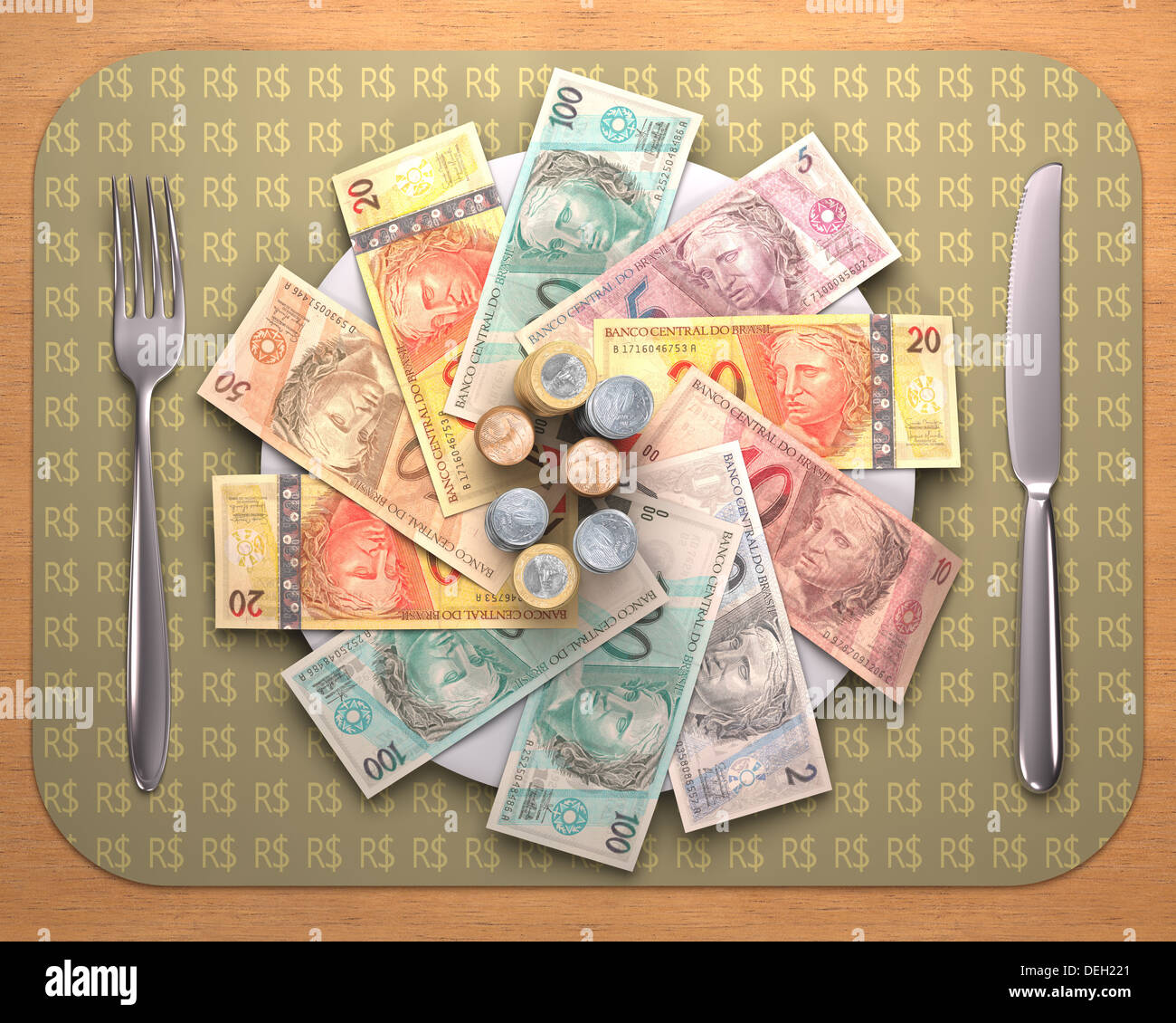 Money on plate hi-res stock photography and images - Alamy