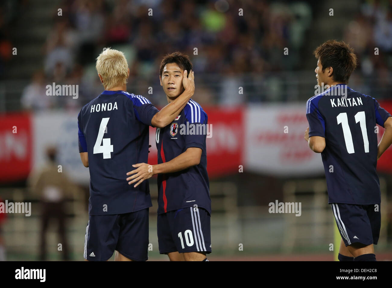 (L-R) Keisuke Honda, Shinji Kagawa, Yoichiro Kakitani (JPN), SEPTEMBER 6, 2013 - Football ...