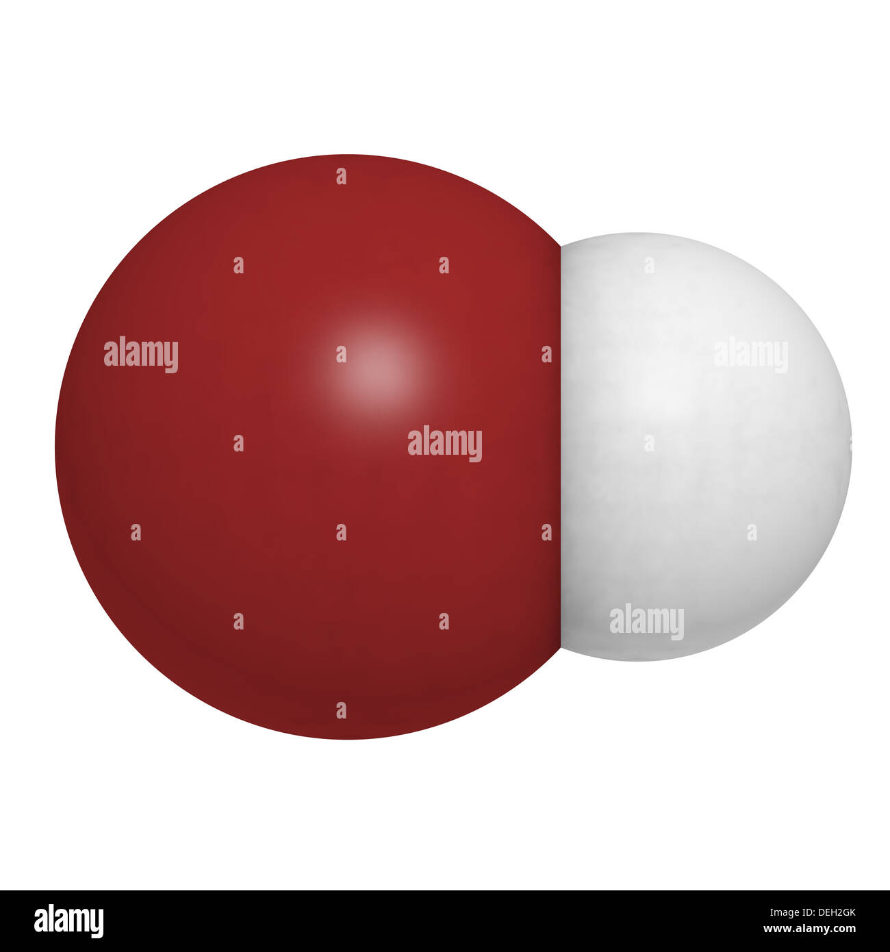 Hydrogen bromide (HBr) molecule, chemical structure. Strong inorganic ...