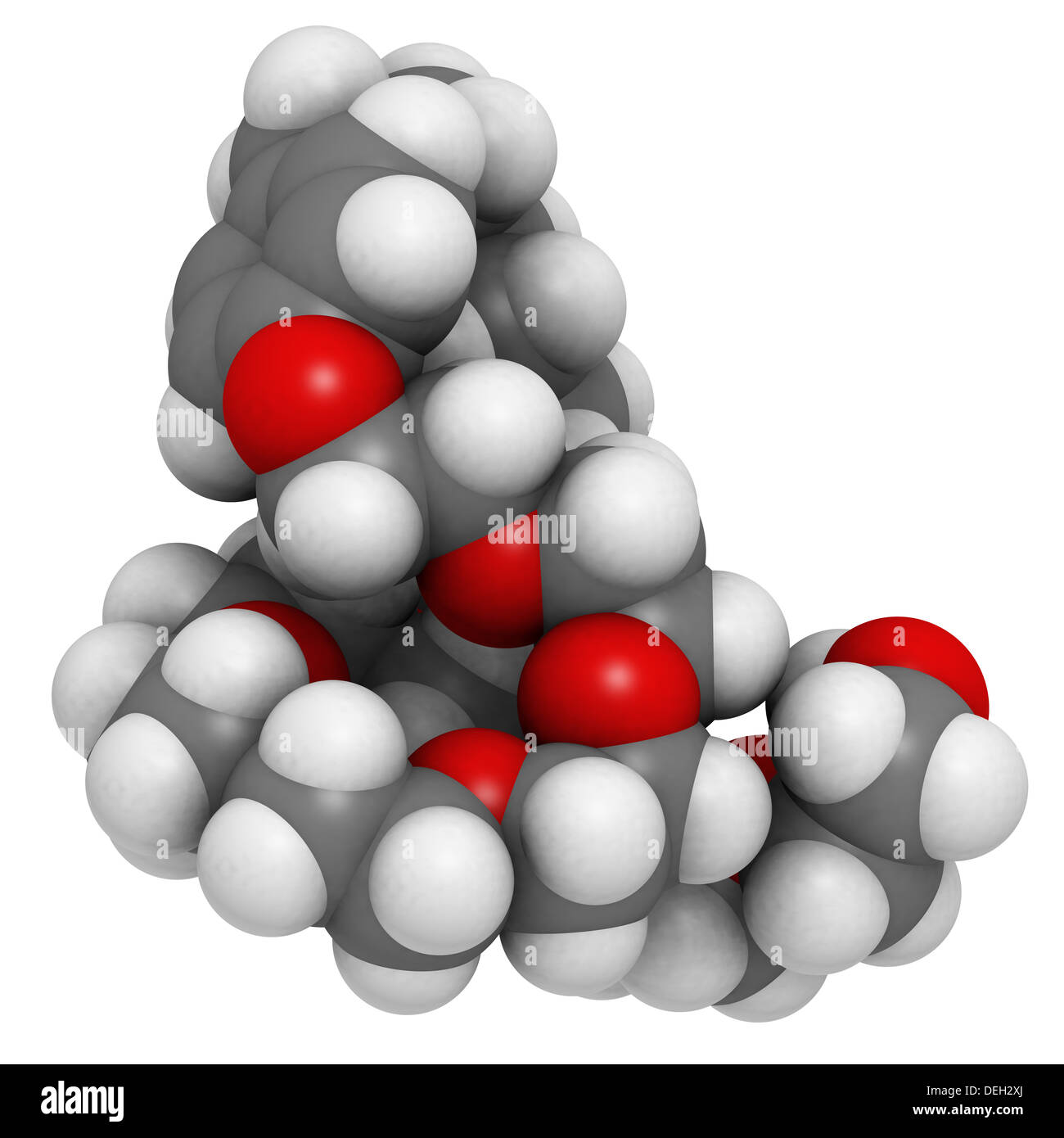 Nonoxynol-9 (N-9) molecule, chemical structure. N-9 is a surfactant ...