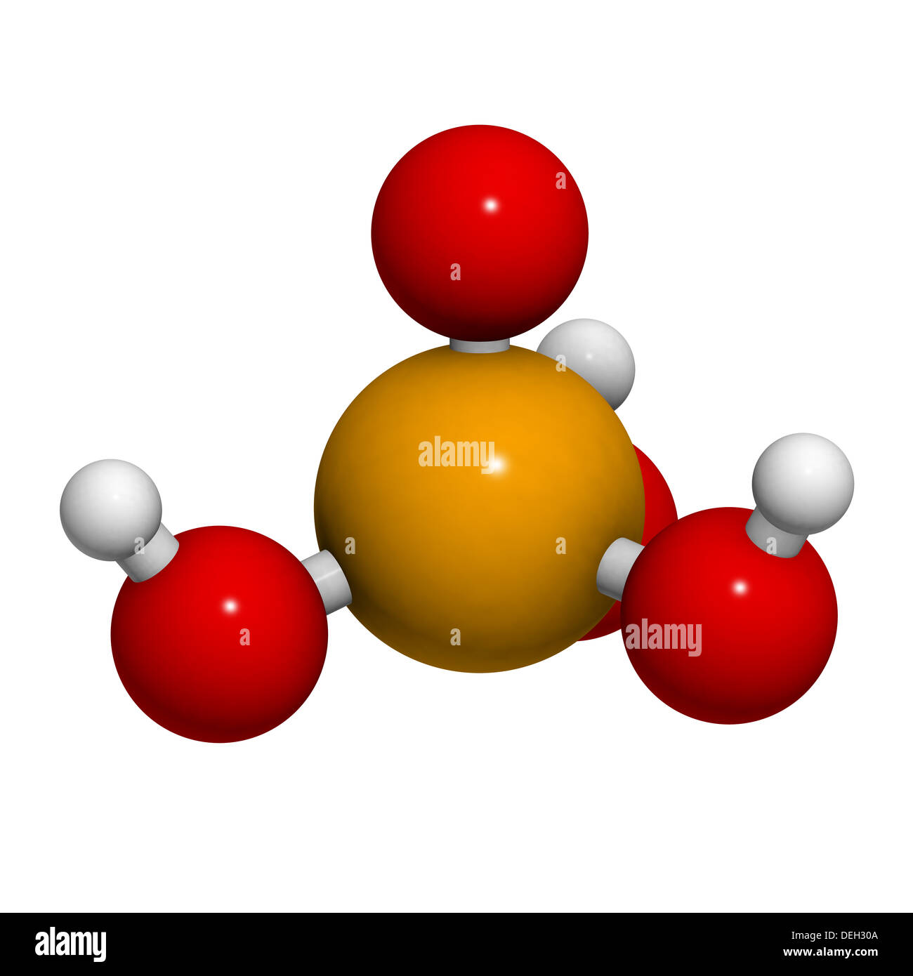 Phosphoric acid (H3PO4) molecule, chemical structure. Used for the ...