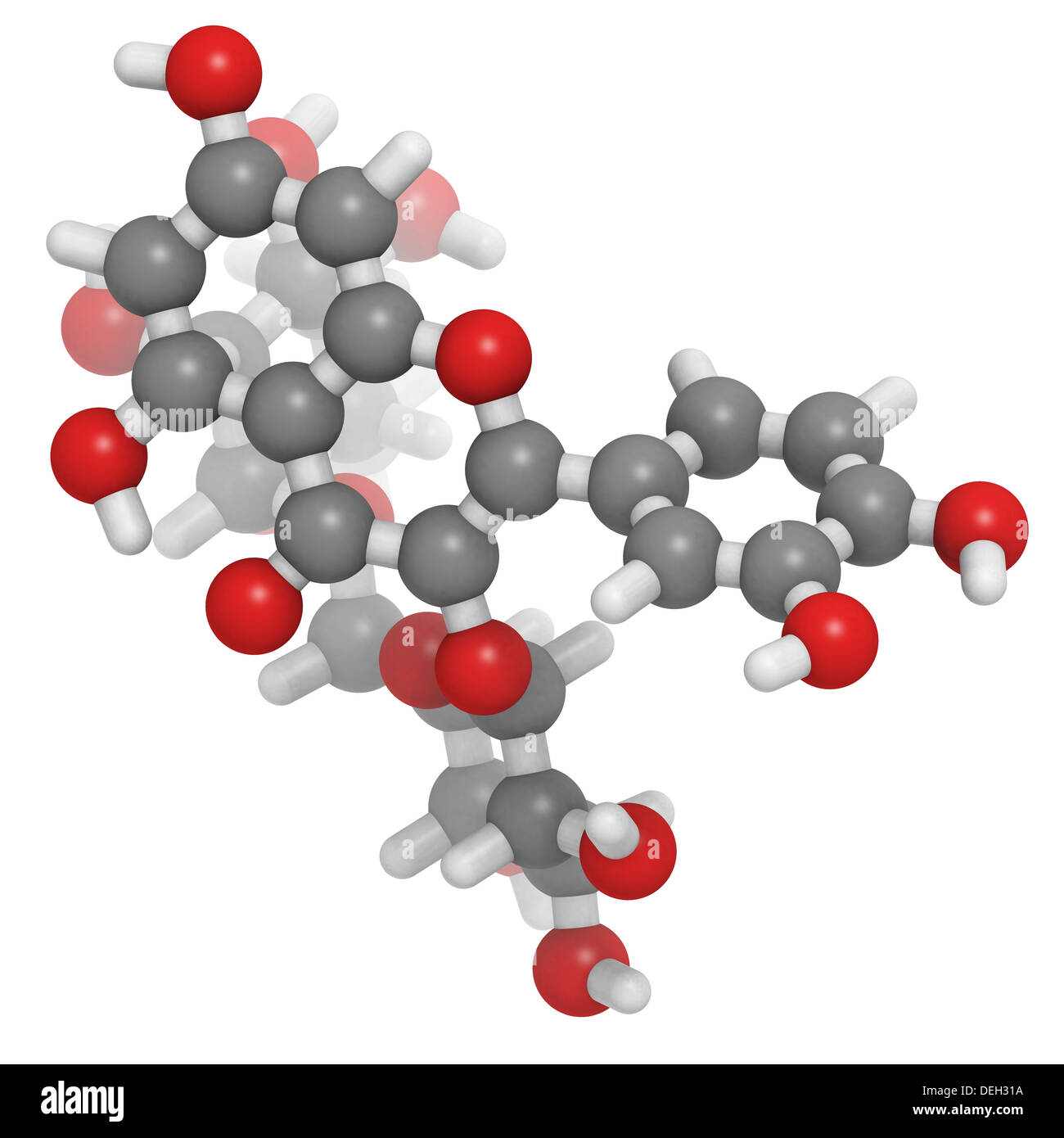 Rutin (rutoside, sophorin) molecule, chemical structure. Believed to ...