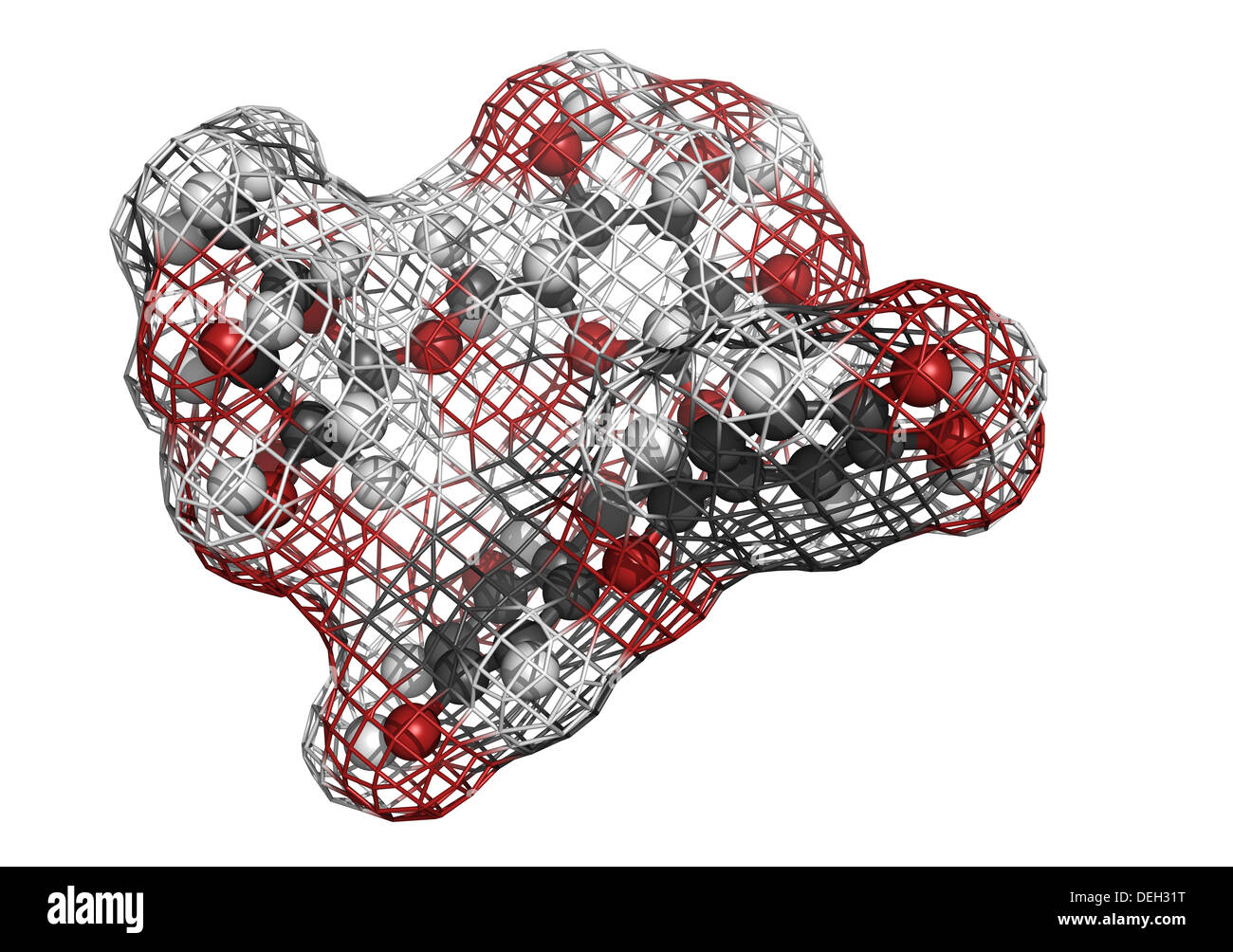Rutin (rutoside, sophorin) molecule, chemical structure. Believed to ...