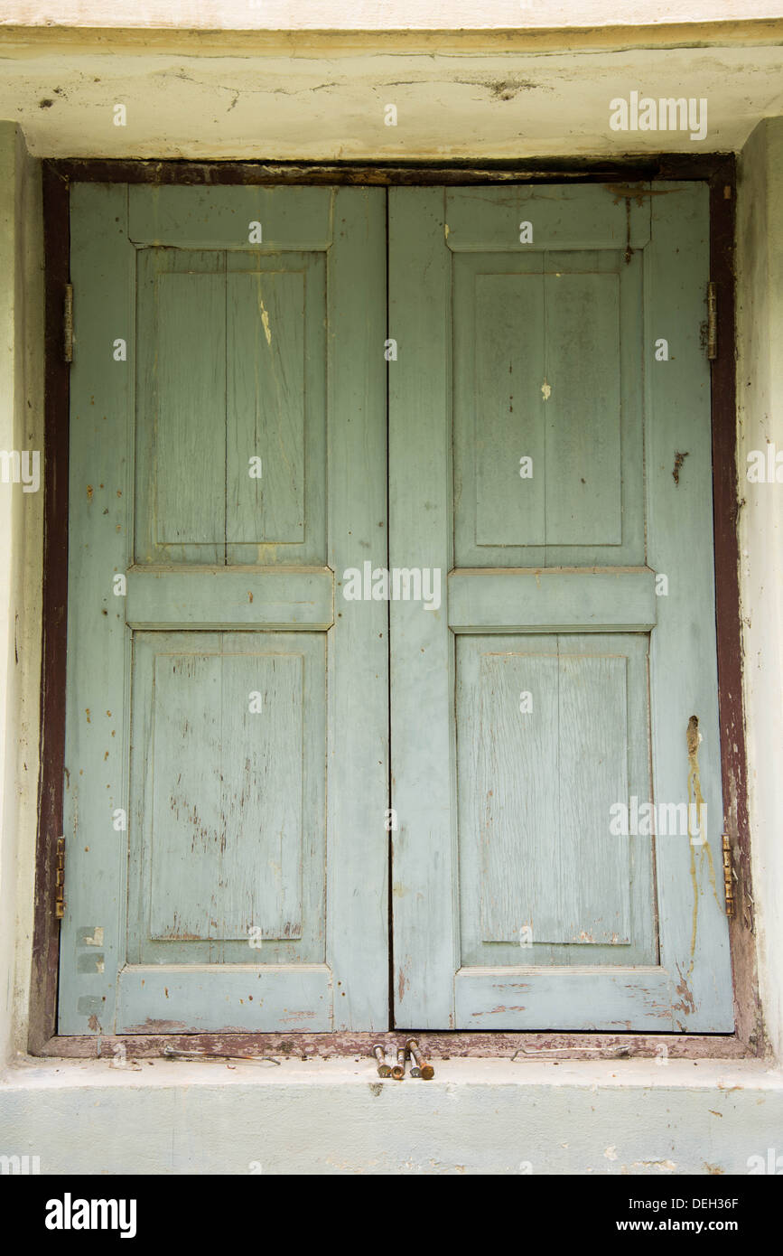 old wooden windows Stock Photo - Alamy