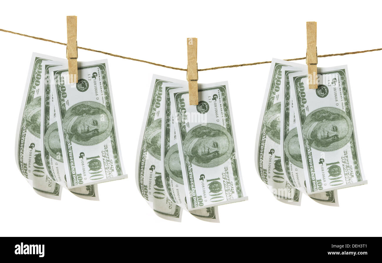 Banknotes hanging on clothesline hi-res stock photography and images ...