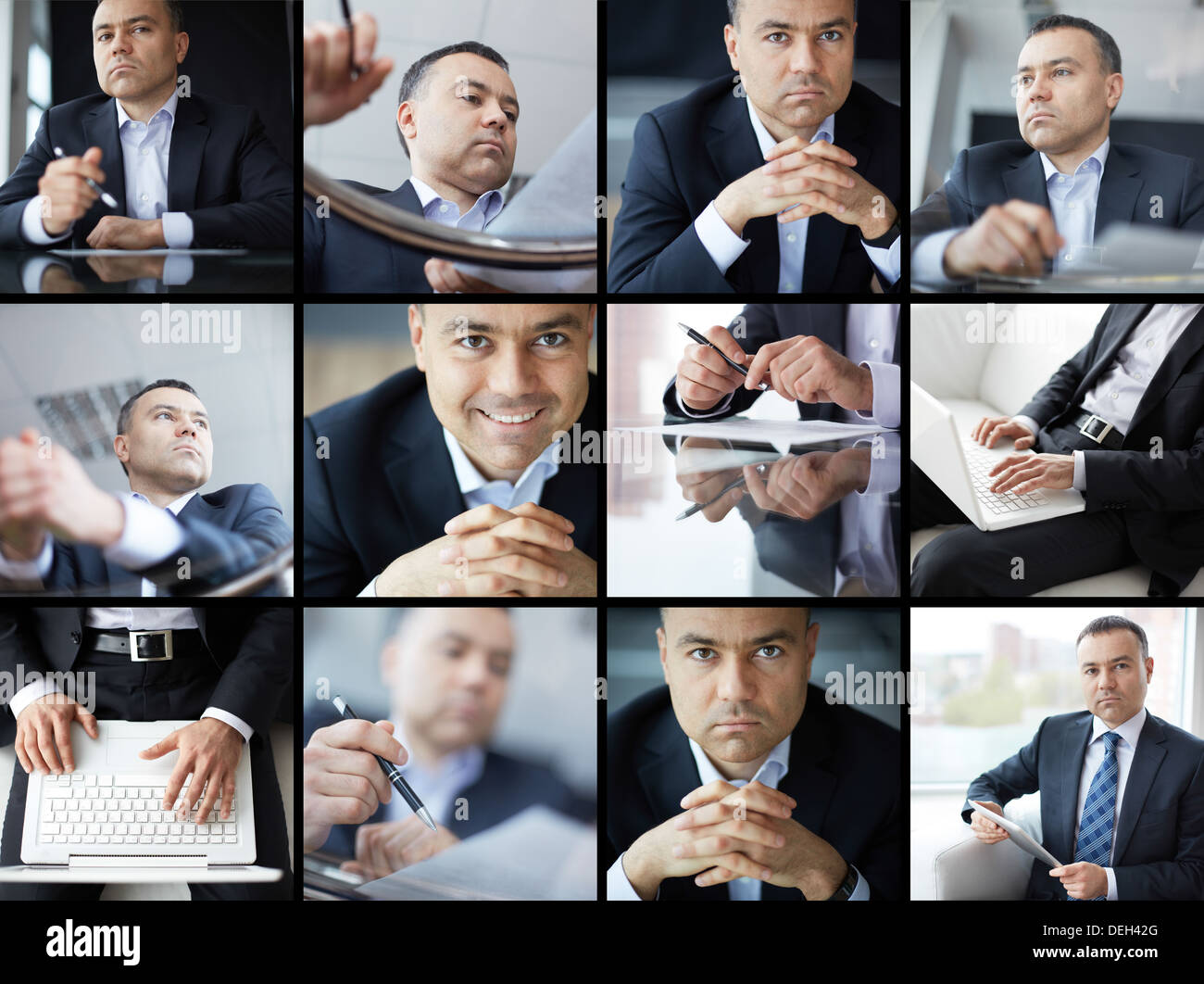 Collage serious looking caucasian businessman hi-res stock photography ...
