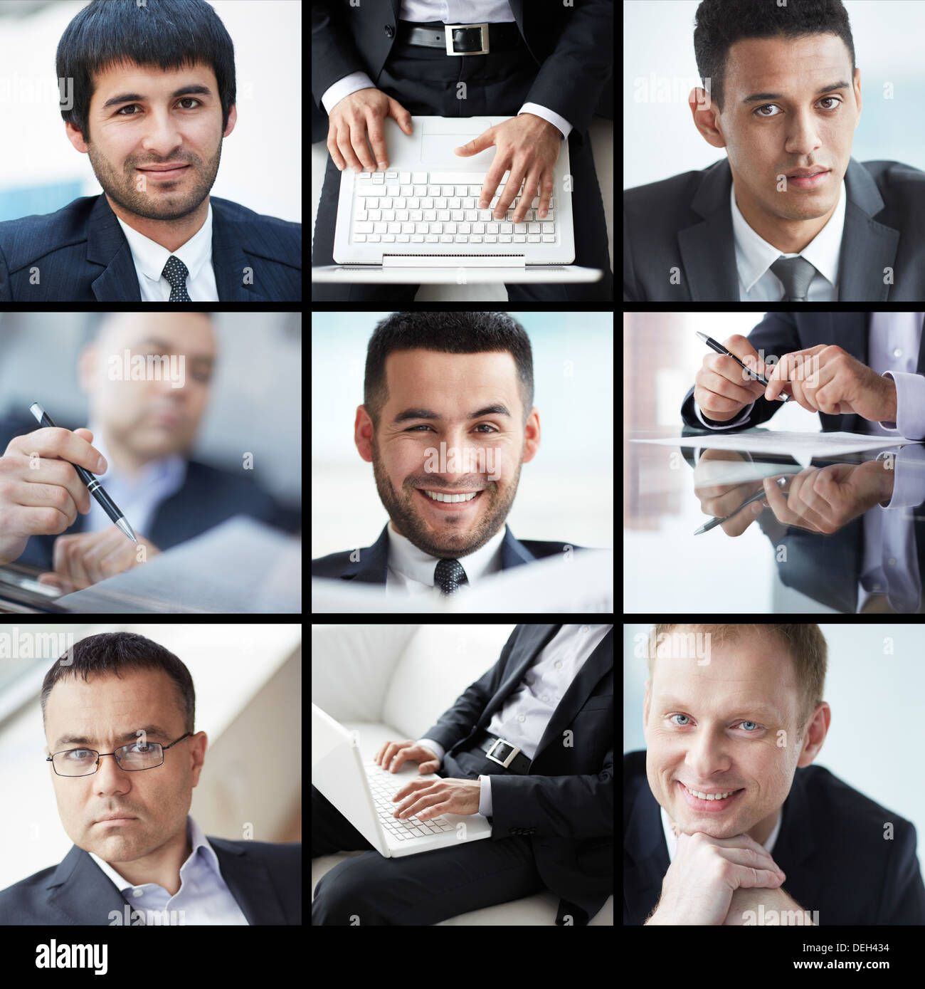 Collage face serious people smiling hi-res stock photography and images ...
