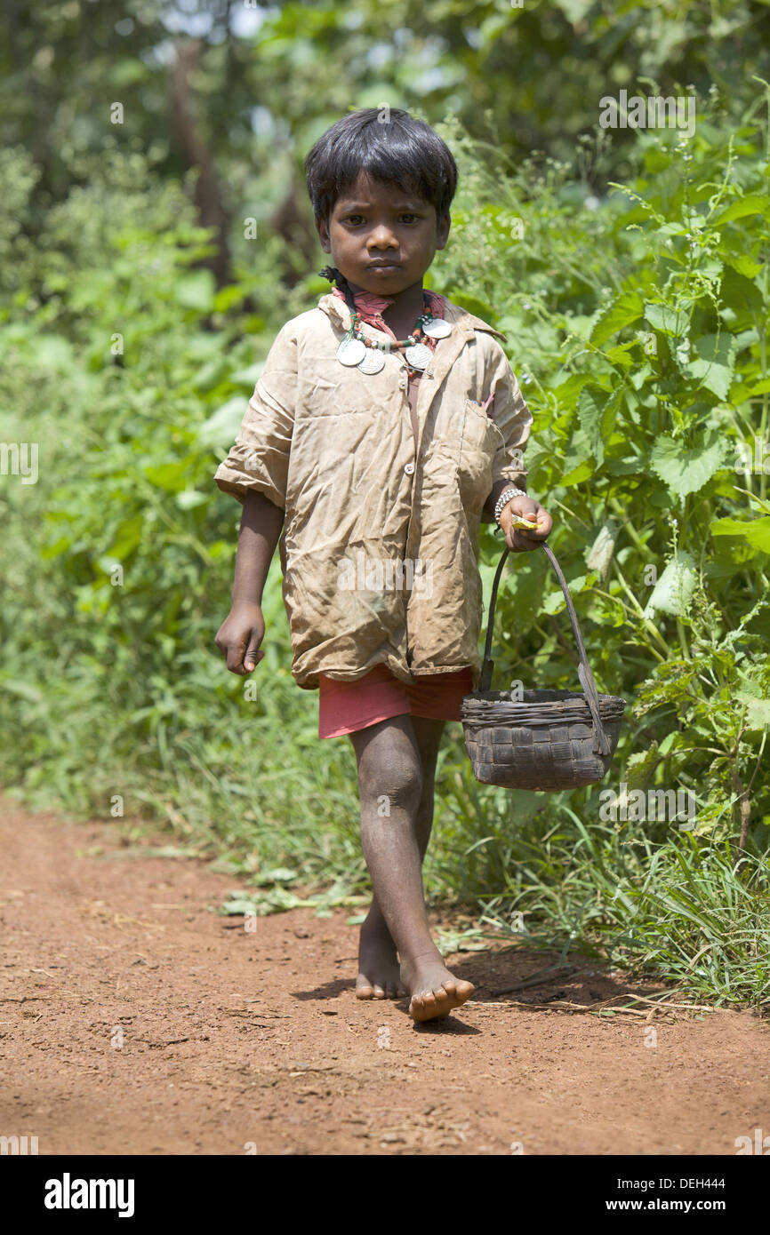 Child, Baiga Tribe, Madhya Pradesh, Chada near Mandala district, India ...