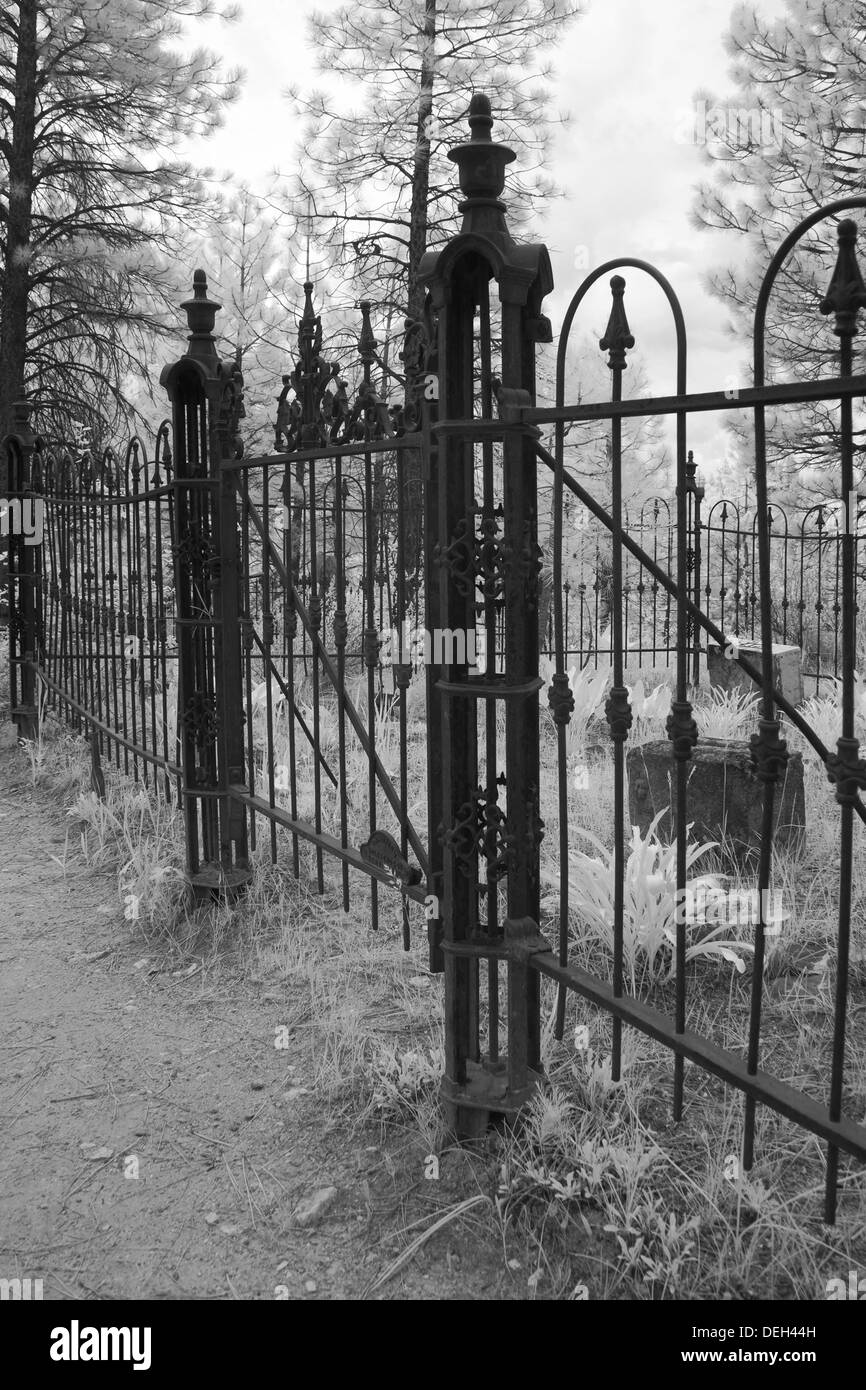 Cemetery Fence Black And White