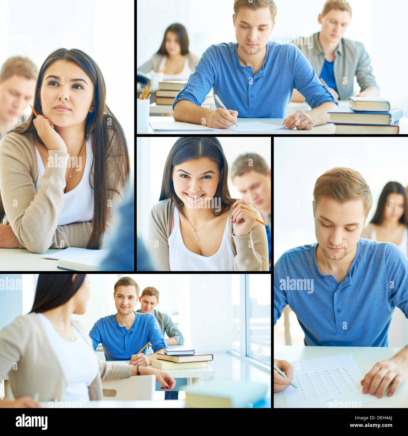 Students writing collage hi-res stock photography and images - Alamy