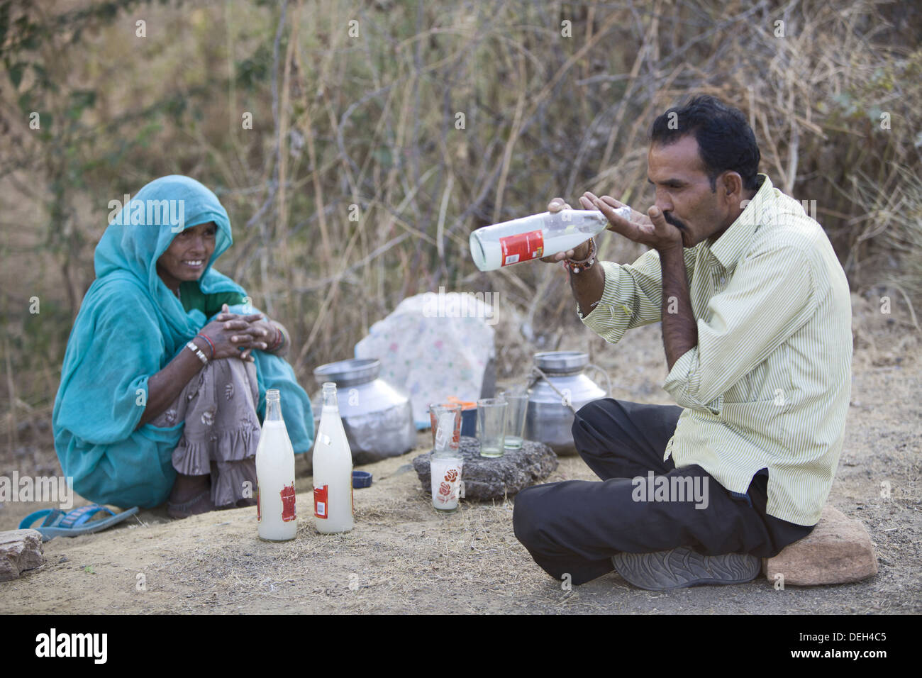 Man drinking toddy, Bhil tribe, Madhya Pradesh, Chada near Mandala ... Man drinking toddy, Bhil tribe, Madhya Pradesh, Chada near Mandala ...