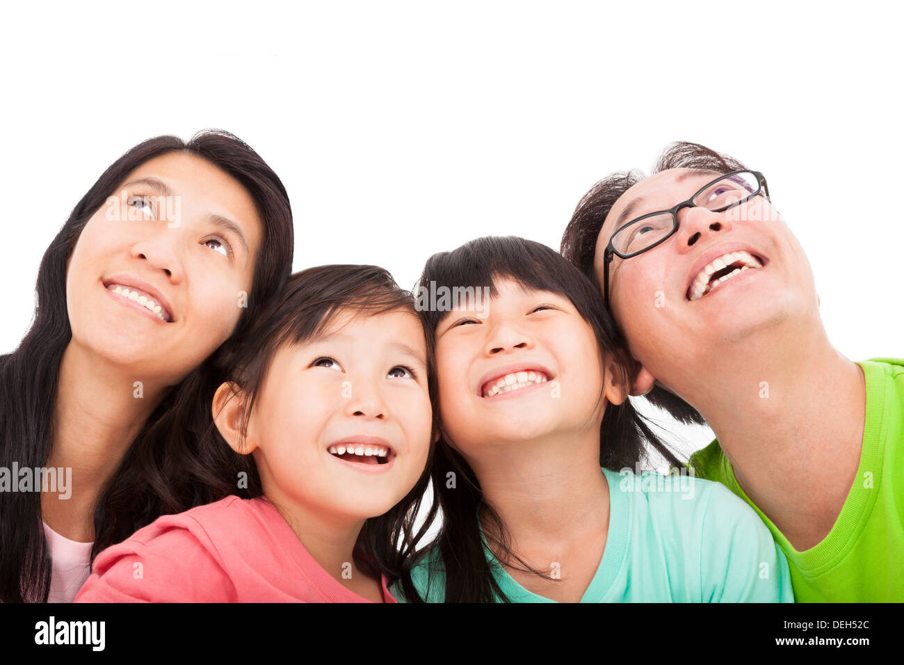 Happy family looking up Stock Photo - Alamy Happy family looking up Stock Photo - Alamy