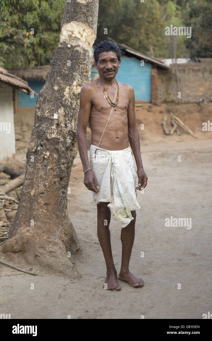 Man in rural attire, Oriya tribe, Orissa, India Stock Photo - Alamy