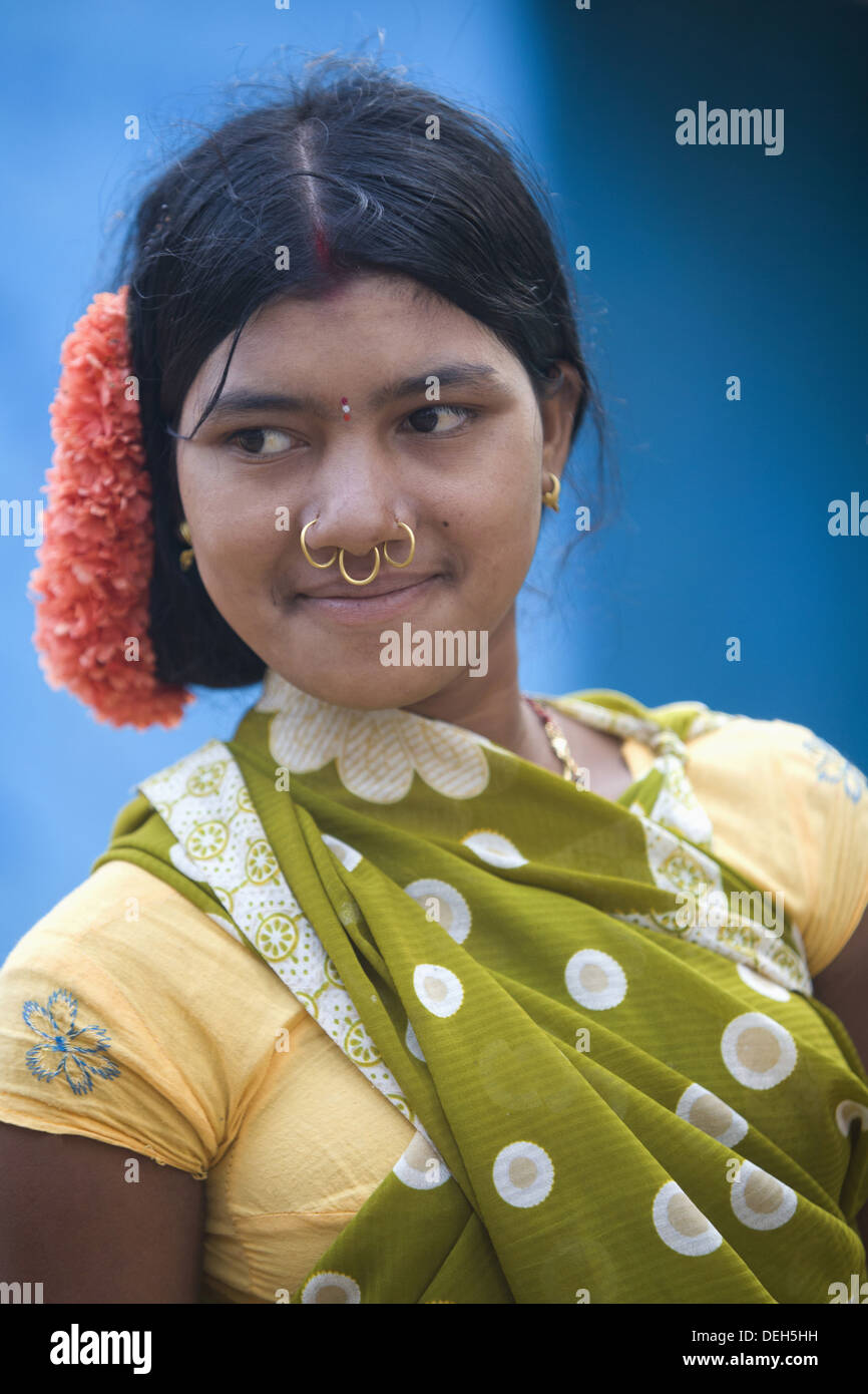 Woman nose ring oriya tribe hi-res stock photography and images - Alamy