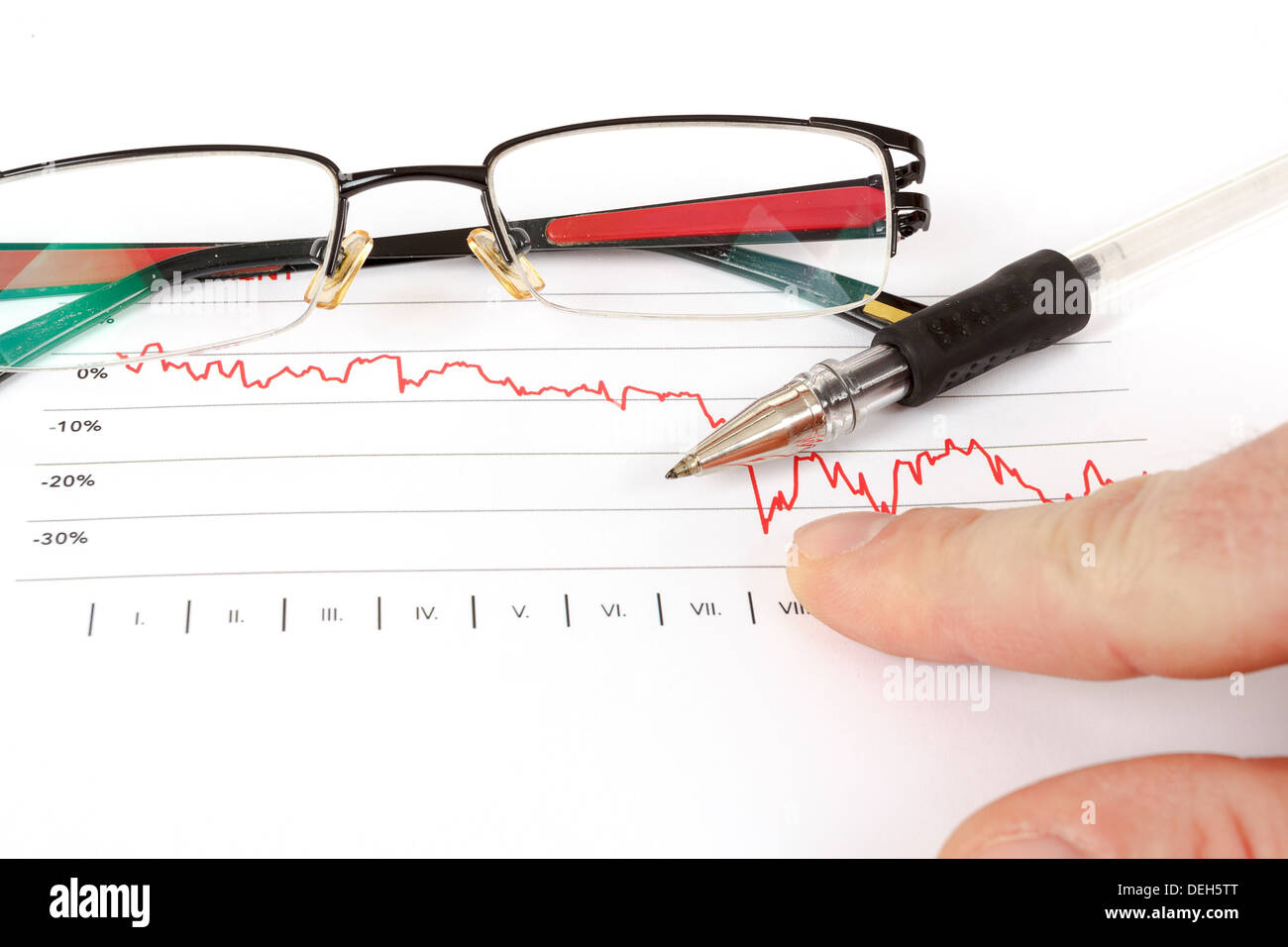 men analyzing business graph with glasses in the background, business ...